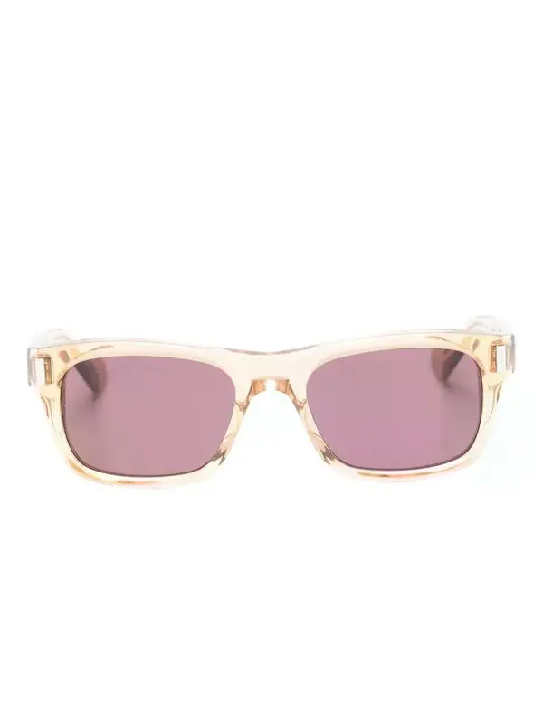 Saint Laurent Rectangle-frame Sunglasses - Neutrals
