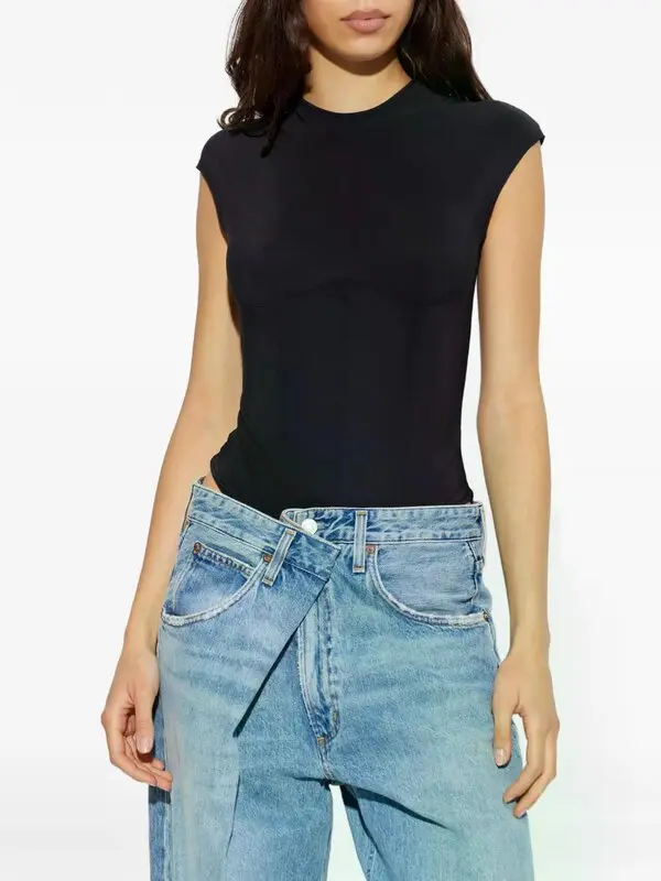 AGOLDE Nadia Crew Neck Bodysuit - Black