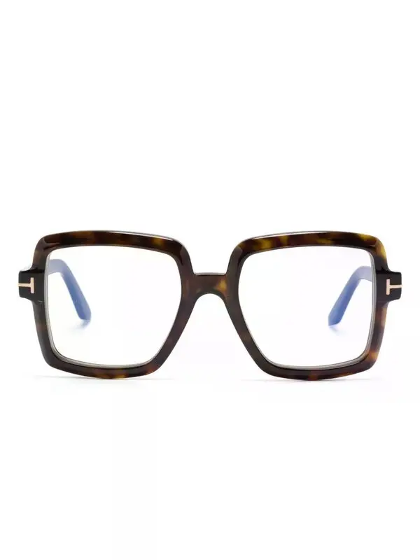 TOM FORD Ft5913b Tortoiseshell Square-frame Glasses - Brown