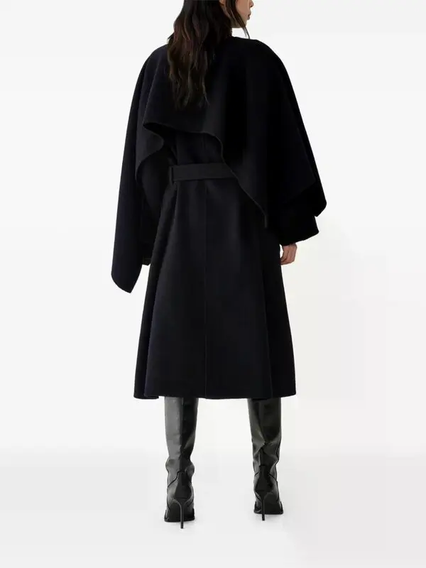STUDIO TOMBOY Belted Wool Blend Coat - Blue