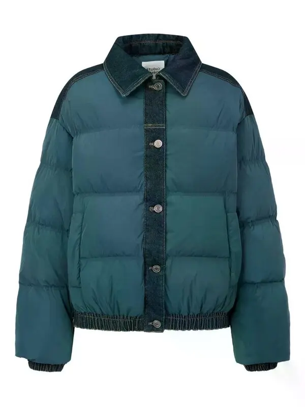 STUDIO TOMBOY Denim-trim Puffer Jacket - Blue