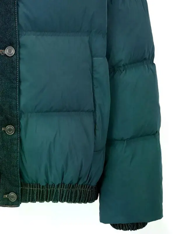 STUDIO TOMBOY Denim-trim Puffer Jacket - Blue