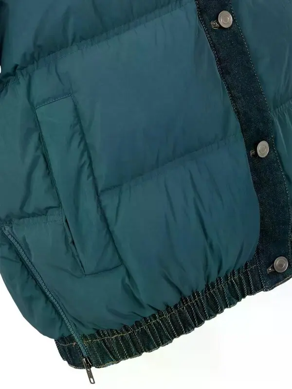 STUDIO TOMBOY Denim-trim Puffer Jacket - Blue