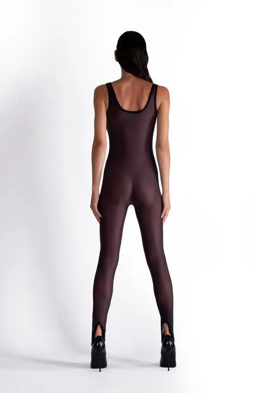 LECHERY® Lustrous Sheer Stirrup Bodystocking Tank Jumpsuit