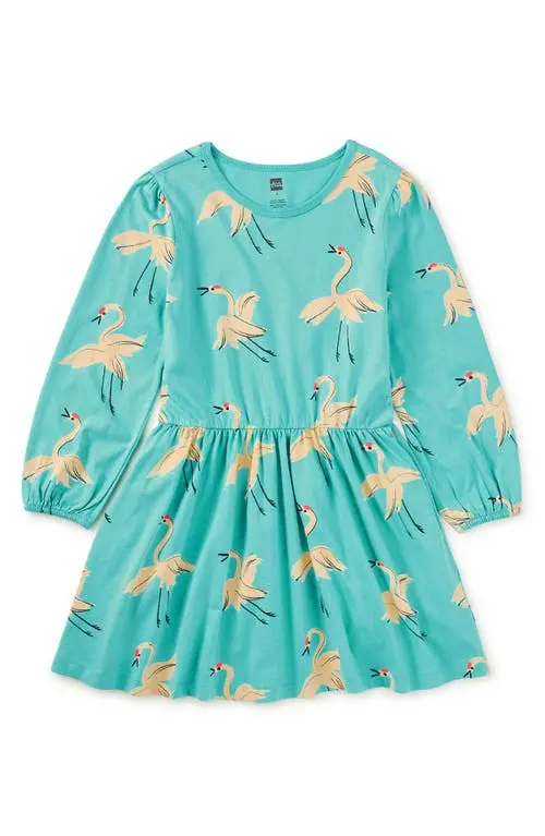 TEA COLLECTION Blouson Sleeve Pocket Dress - Red Crowned Crane