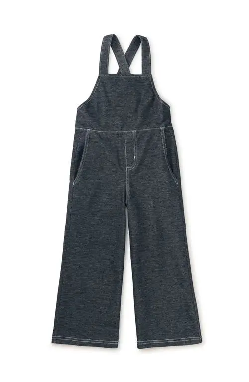 TEA COLLECTION Wide Leg Denim-like Overalls - Indigo