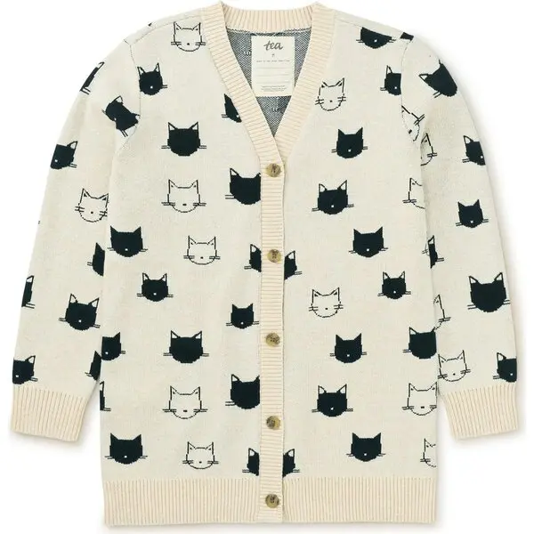 TEA COLLECTION Long Iconic Cat Cardigan - Turkish Cats