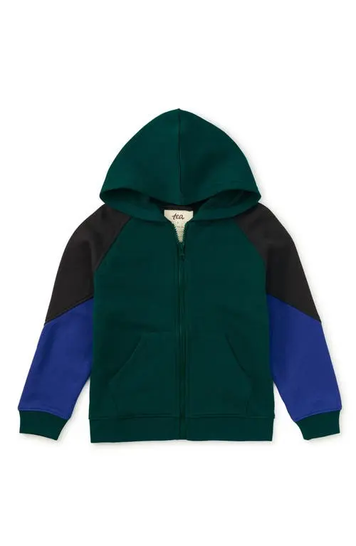 TEA COLLECTION Colorblock Zip-up Hoodie - Jade