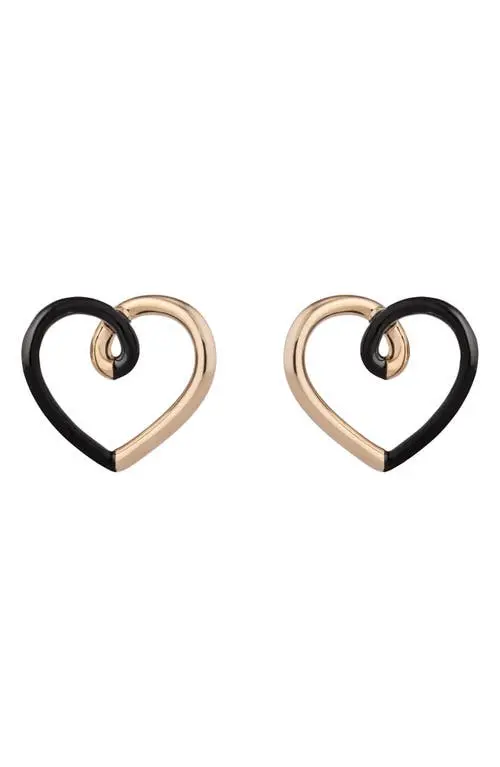 Bea Bongiasca Two-tone Heart Earrings - Black