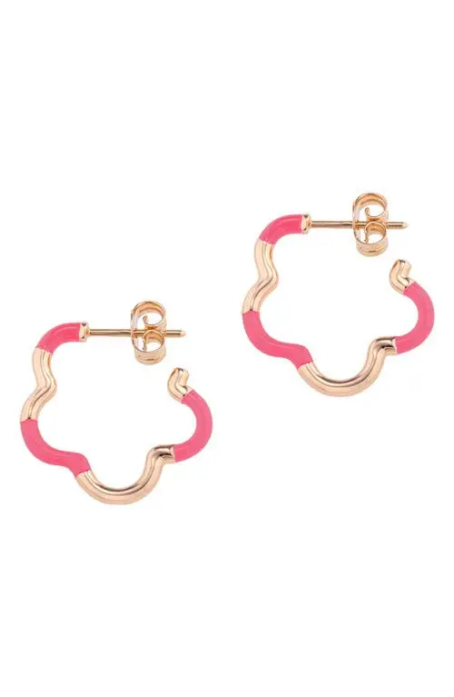 Bea Bongiasca B Mini Two-tone Flower Hoop Earrings - Hot Pink