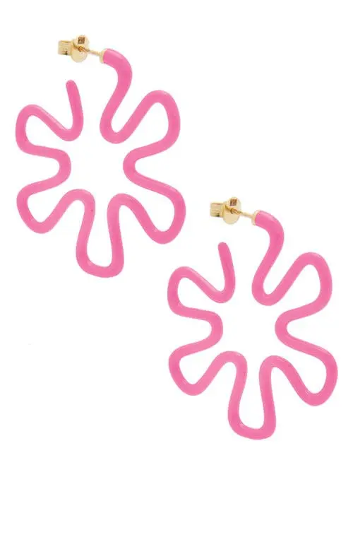 Bea Bongiasca B Mini Two-tone Flower Hoop Earrings - Pink
