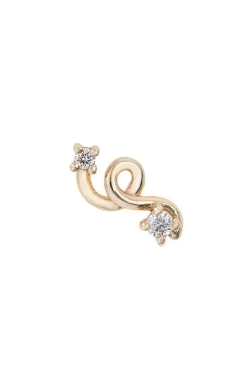 Bea Bongiasca Single Mini Loop Diamond Stud Earring - Gold