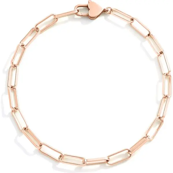 MINT & LILY Heart Padlock Chain Bracelet - 18k Rose Gold Plated