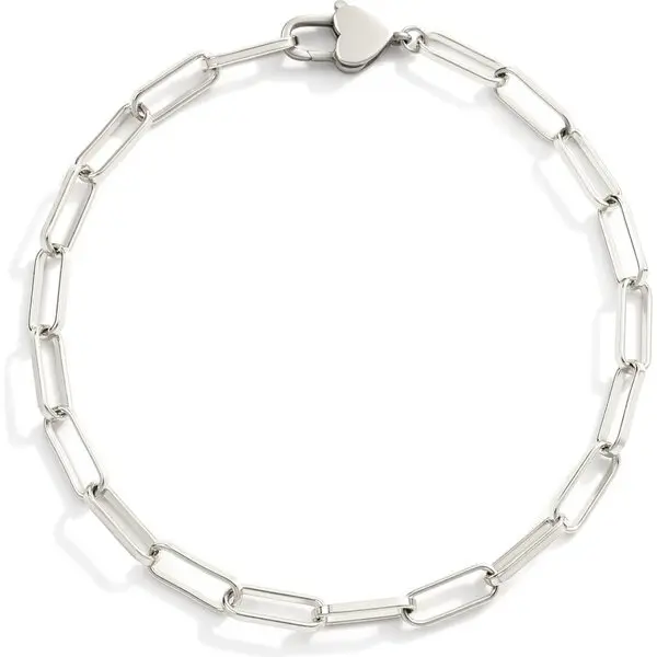 MINT & LILY Heart Padlock Chain Bracelet - Silver