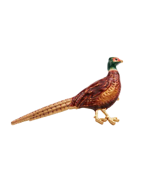 FABLE ENGLAND Pheasant Enamel Brooch