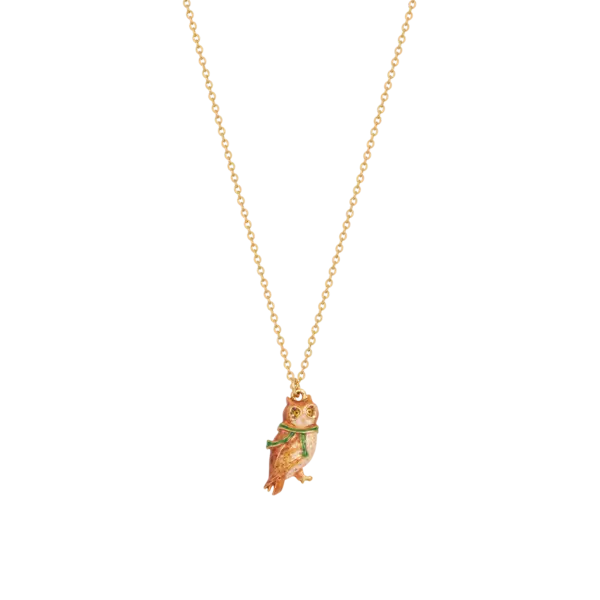 FABLE ENGLAND Cosy Owl Chain Necklace - Gold