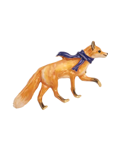 FABLE ENGLAND Fox Enamel Brooch
