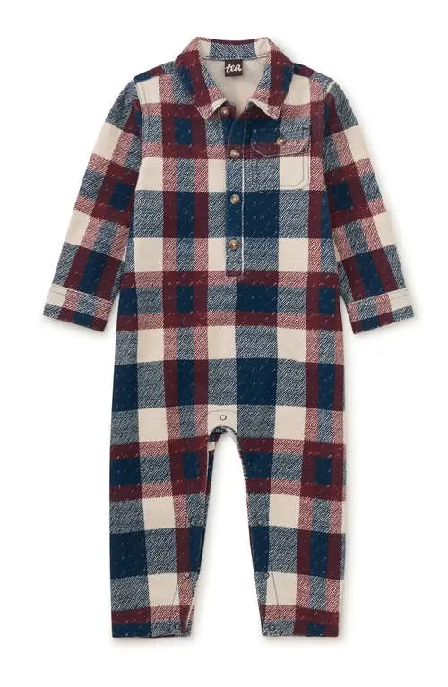 TEA COLLECTION Collared Baby Romper - Cappadocia Plaid