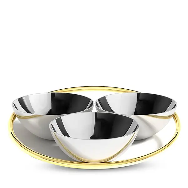 ANNA NEW YORK Ring Conjoined Bowls - Silver/gold