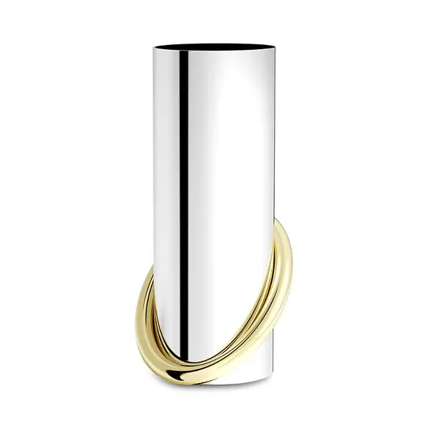 ANNA NEW YORK Stainless Steel And Brass Ring Vase - Silver