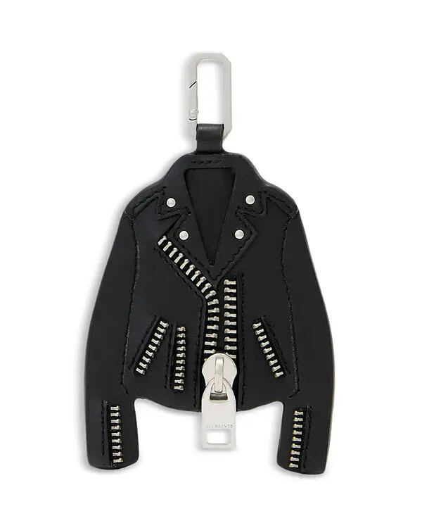 ALLSAINTS Balfern Keyring Bag Charm - Black/silver