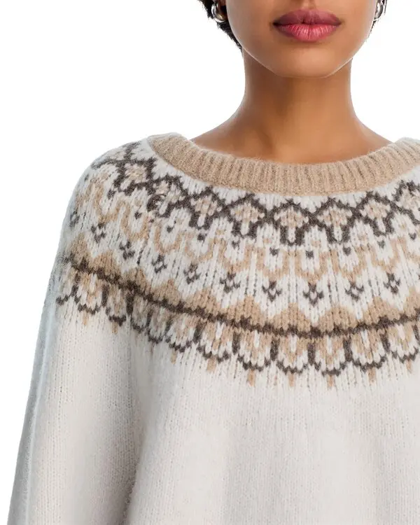 Paige Misha Crewneck Fair Isle Sweater - Ivory Multi
