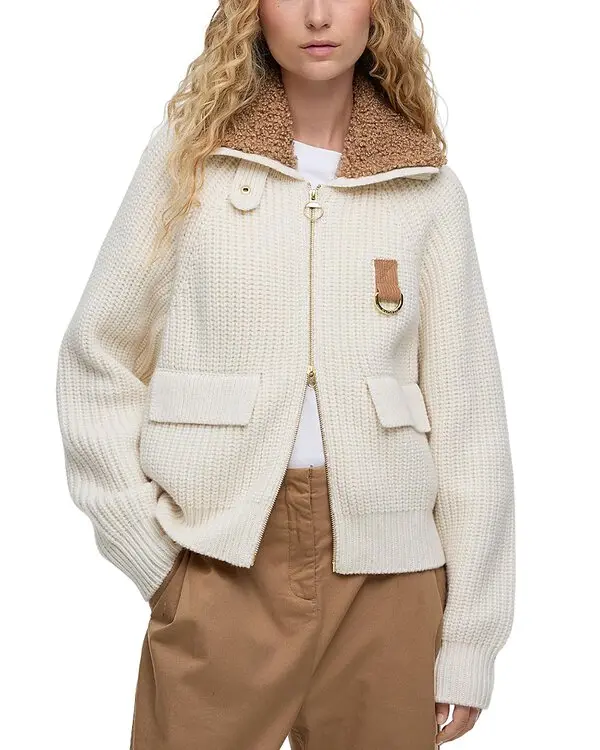 Barbour Knitted Bomber Cardigan Sweater