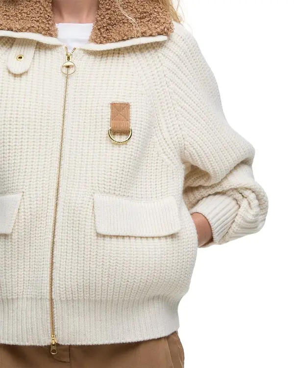 Barbour Knitted Bomber Cardigan Sweater