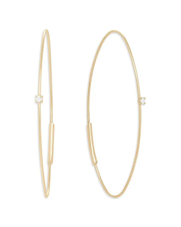 Lana Jewelry Jewelry 14k Yellow Diamond Oval Hoop Earrings - Gold