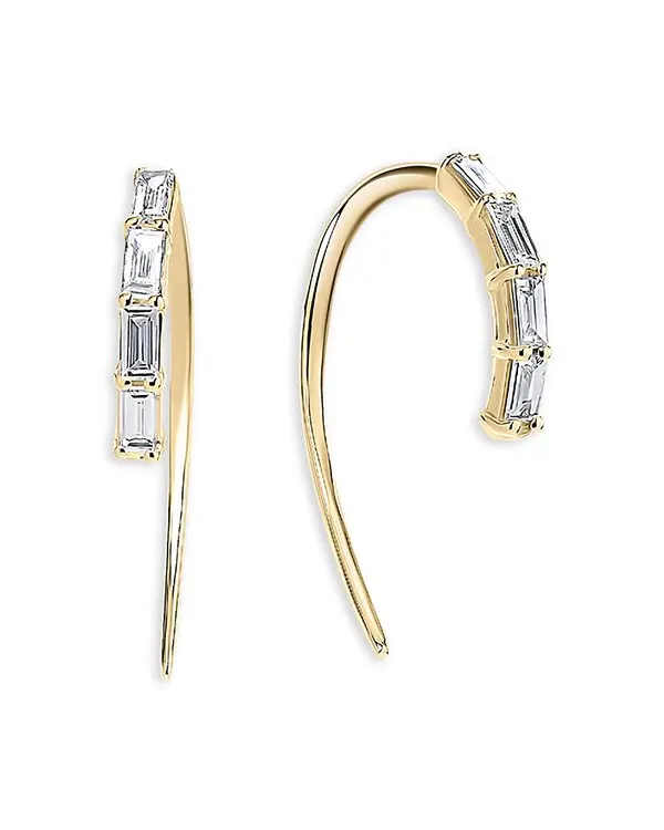 Lana Jewelry Jewelry 14k Yellow Diamond Baguette Threader Earrings - Gold