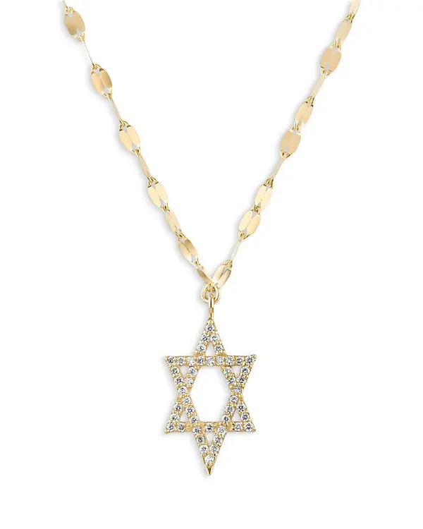 Lana Jewelry 14k Diamond Star Of David Pendant Necklace - Gold