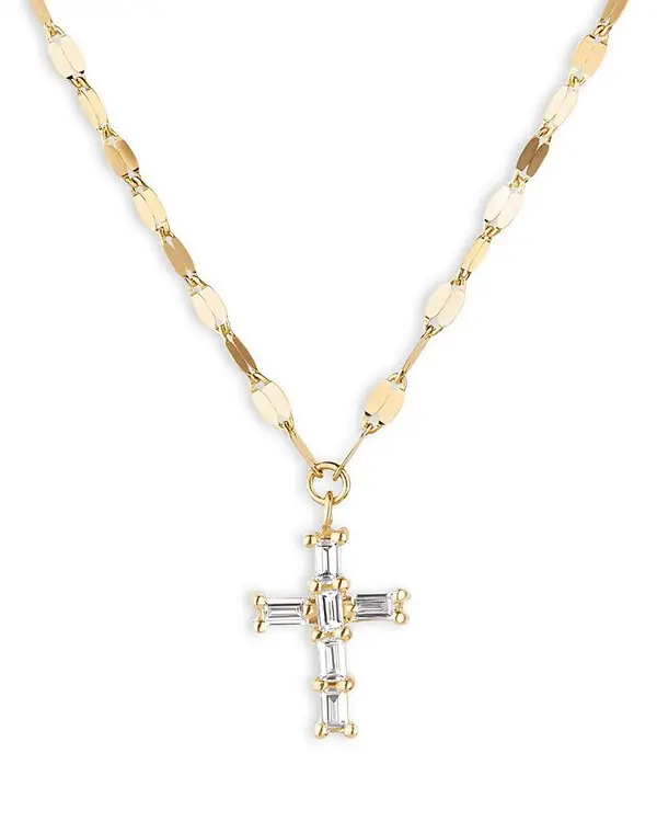 Lana Jewelry Diamond Baguette Cross Pendant Necklace - Gold