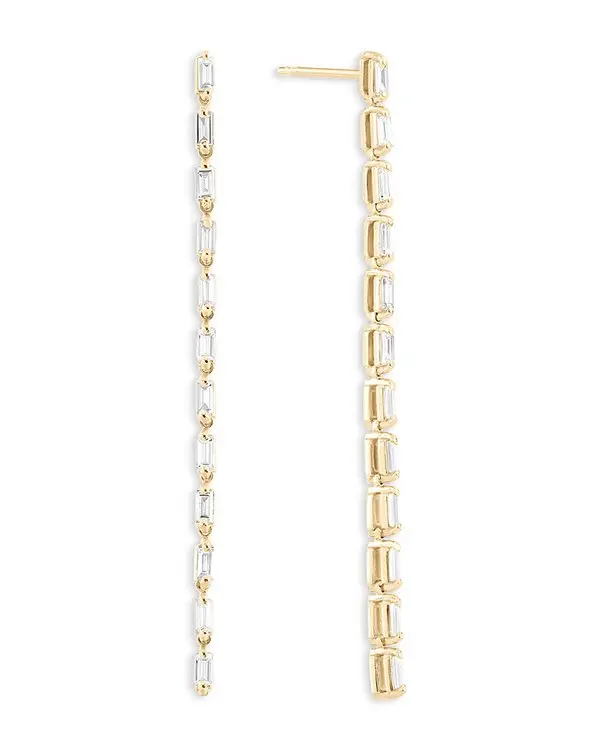 Lana Jewelry Baguette Diamond Linear Drop Earrings - Yellow Gold