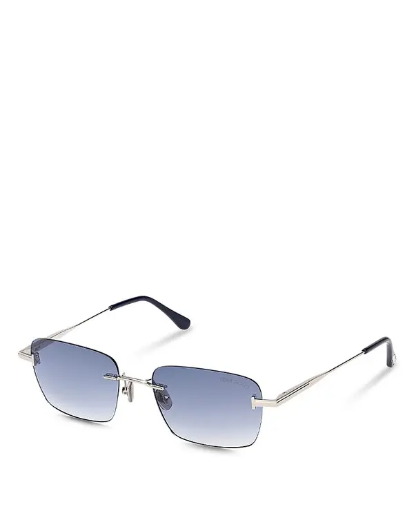TOM FORD Jake Rectangular Sunglasses 54mm - Gunmetal/blue