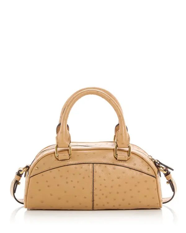 Chloé Small Stippled Leather Bowling Bag - Bleached