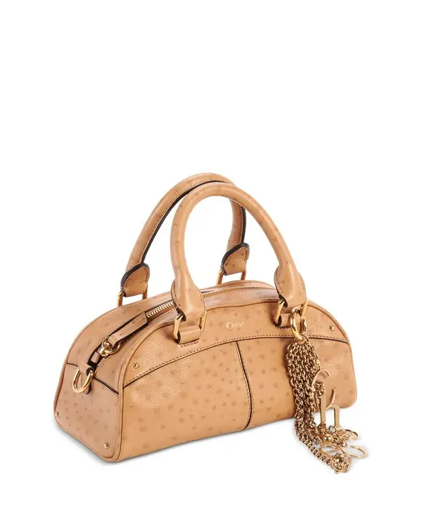 Chloé Small Stippled Leather Bowling Bag
