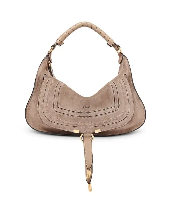 Chloé Marcie Suede Shoulder Bag - Boyish Brown