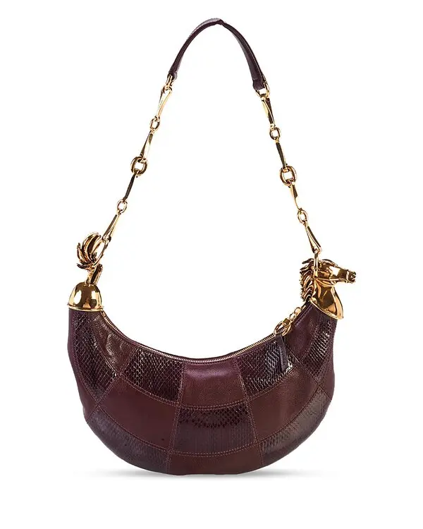 Chloé Chain Horse Checkered Shoulder Bag - Perfect Plum
