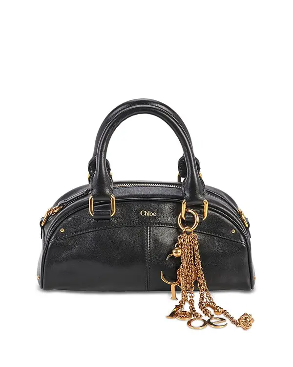 Chloé Leather Bowling Bag - Black