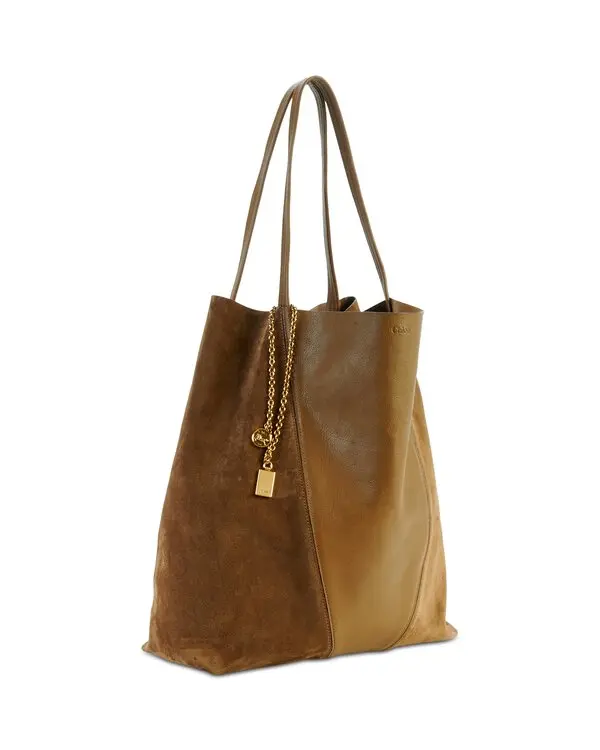 Chloé Spin Large Leather & Suede Tote