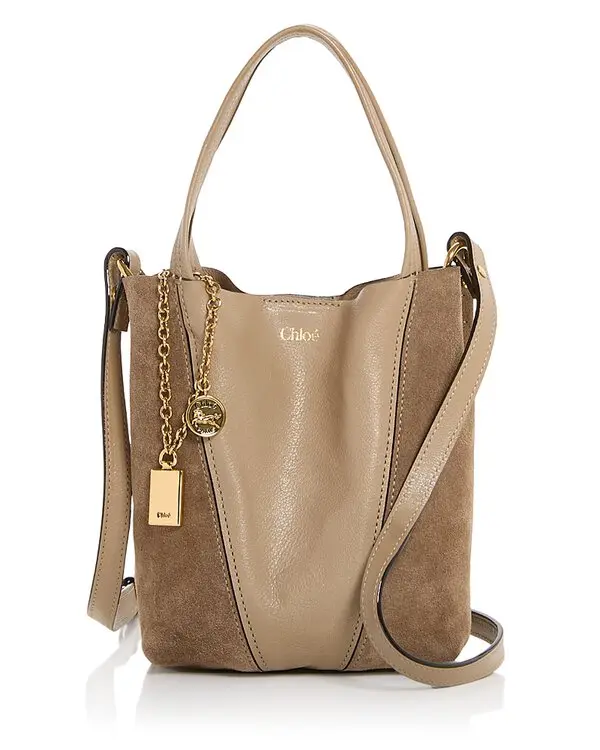 Chloé Spin Small Tote - Boyish Brown Leather And Suede