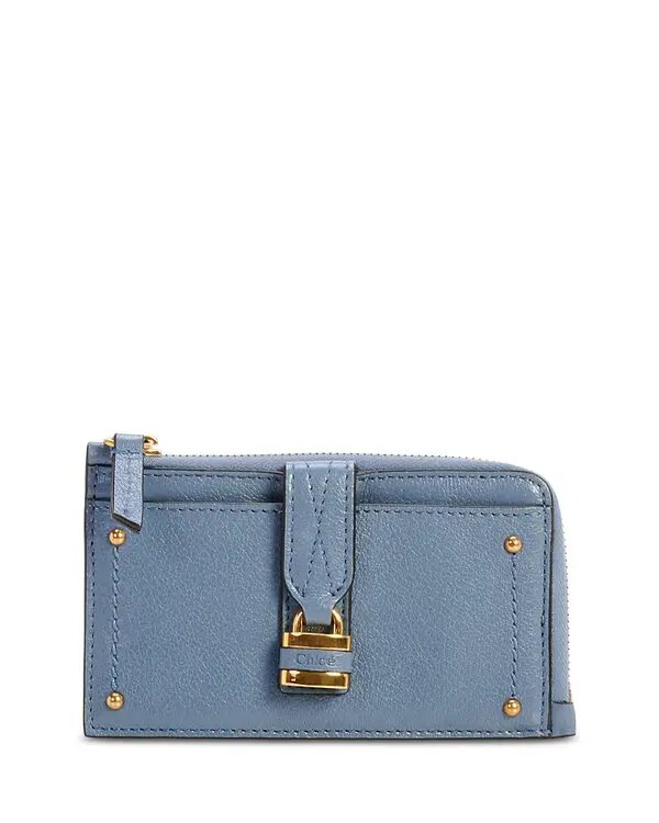 Chloé Paddington Small Leather Cardholder - Ashes Blue