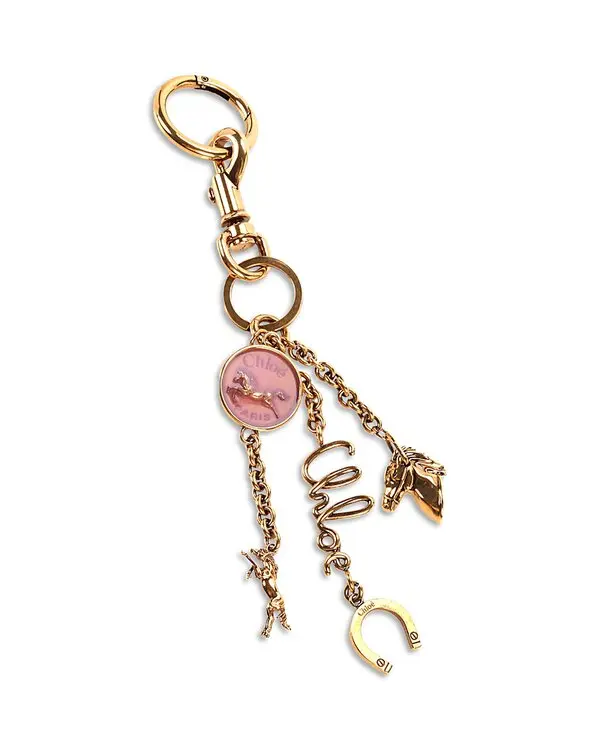 Chloé Symbols Coin Horse Bag Charm - Cement Pink