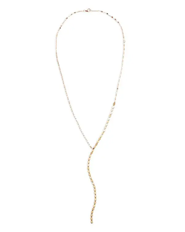 Lana Jewelry 14k Yellow Graduated Link Lariat Necklace - Gold