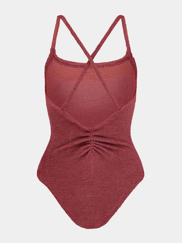 Hunza G Bette One-piece Swimsuit - Metallic Rosewood