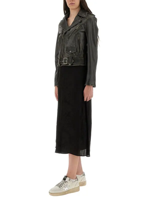 GOLDEN GOOSE Leather Stud Jacket - Black