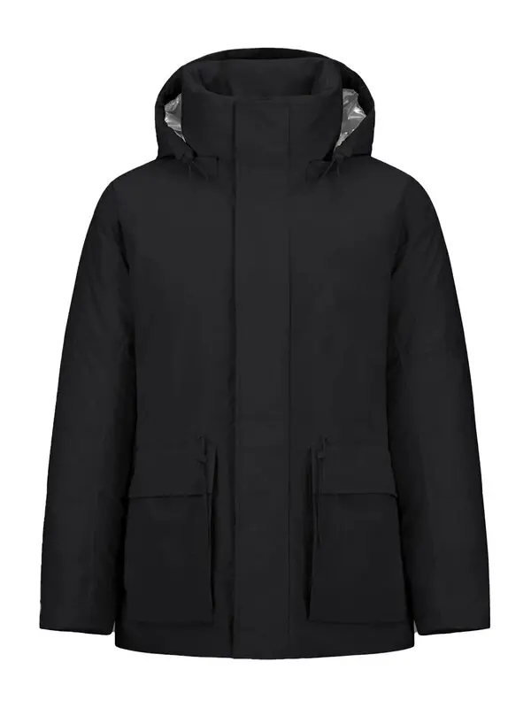Herno Crinkle Metallic Parka - Black