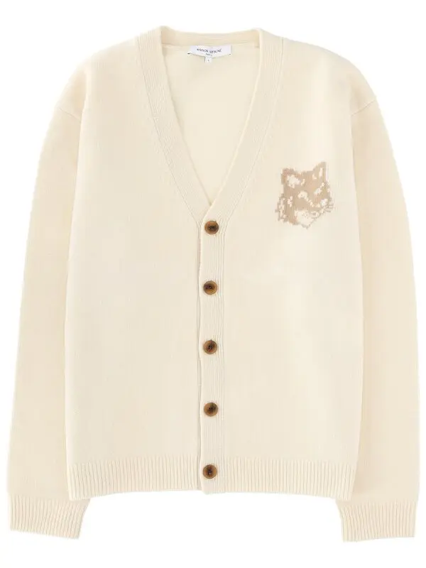Maison Kitsuné Fox Head Cardigan - Beige