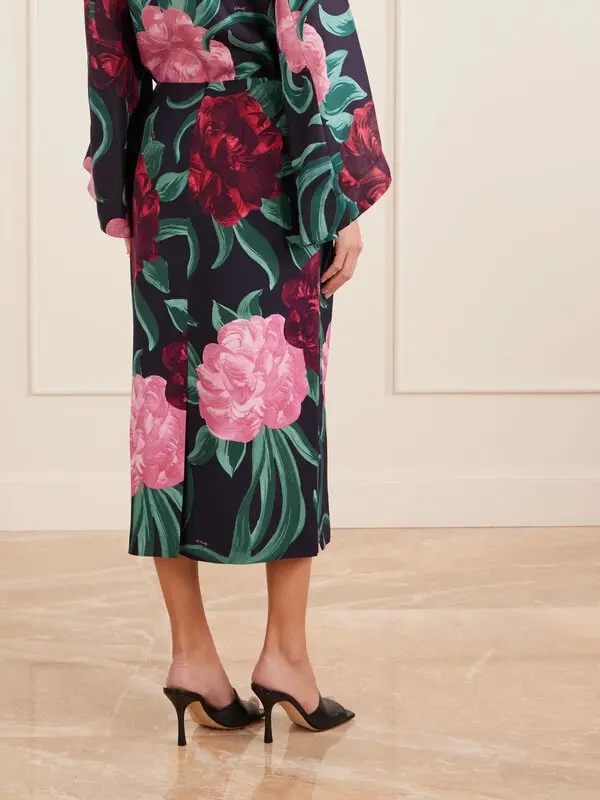 La DoubleJ Printed Satin Maxi Skirt