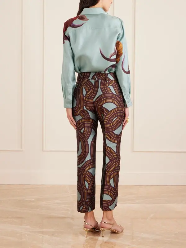La DoubleJ Hendrix Cropped Jacquard Straight-leg Pants